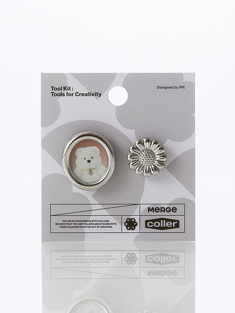 COLLER X MERGE METAL PHOTO STICON SET FLOWER – LINE FRIENDS SQUARE