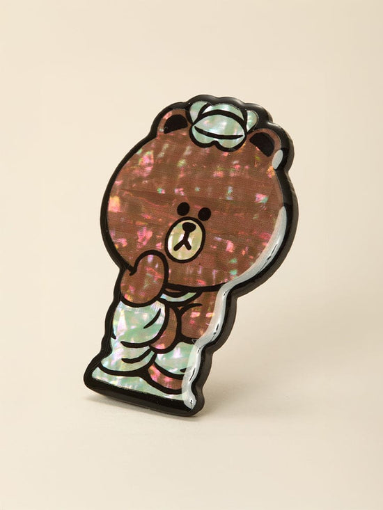 LINE FRIENDS BROWN PENSIVE BODHISATTVA Mother-of-Pearl MAGNET K-SOUVEN ...